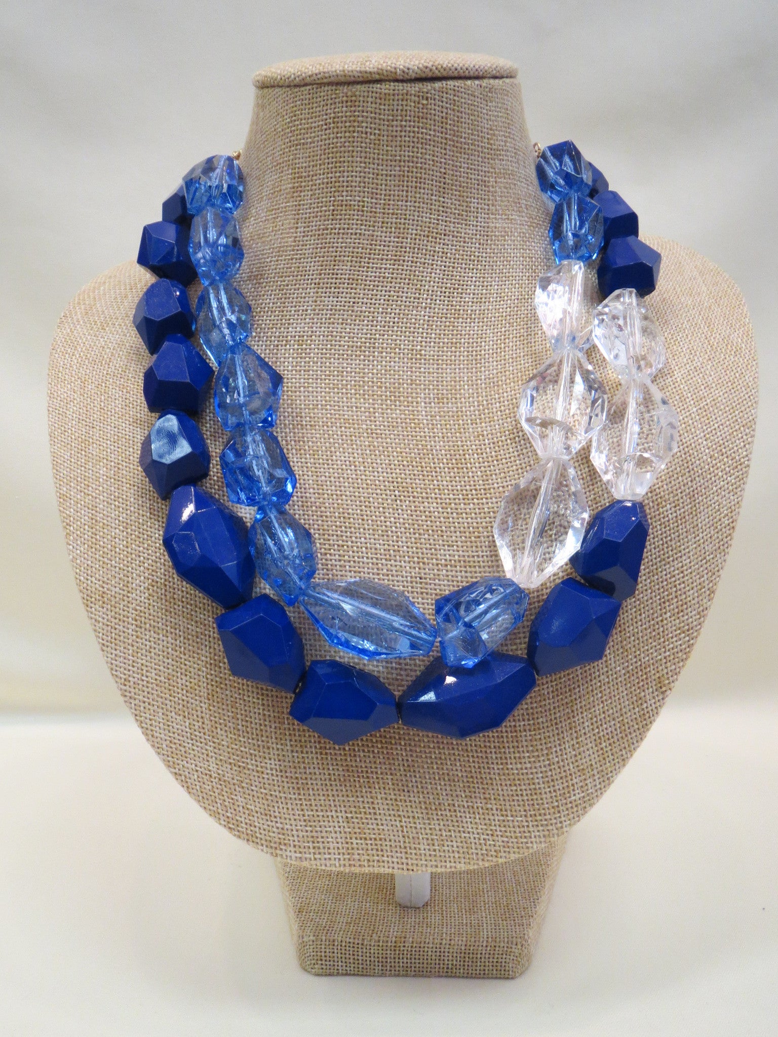 ADO Blue & Clear Layer Necklace | All Dec'd Out – All Decd Out