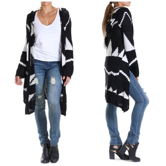 Elan Aztec Print Sweater Cardigan | All Dec'd Out – All Decd Out